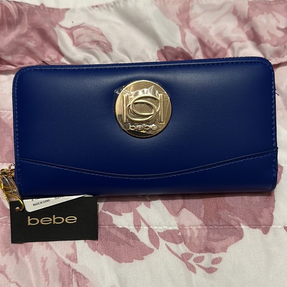 bebe | Bags | Nwt Bebe Blue Long Wallet | Poshmark